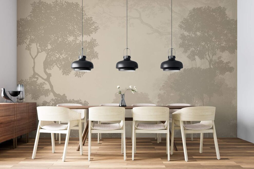 Sepia Jungle trees - WallCurry
