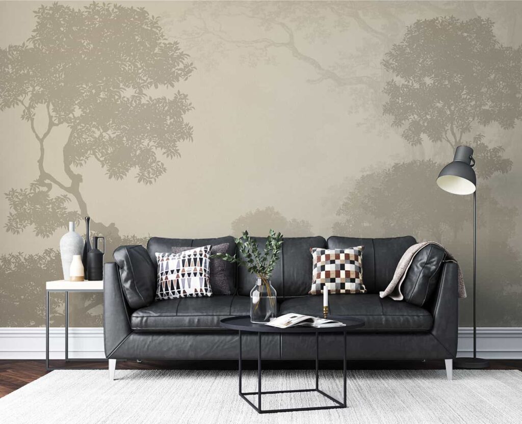 Sepia Jungle trees - WallCurry